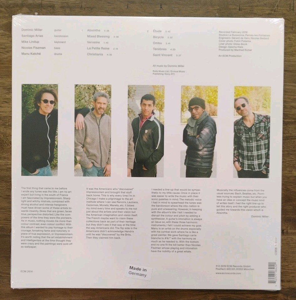 Absinthe by Dominic Miller (Vinyl LP 2019 ECM Records) *NEW ...