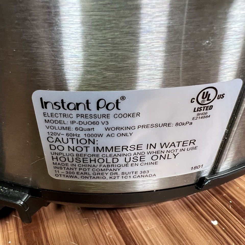 Instant Pot IP-DUO60 V3 6 Quart Electric Pressure Cooker Heating Base ...