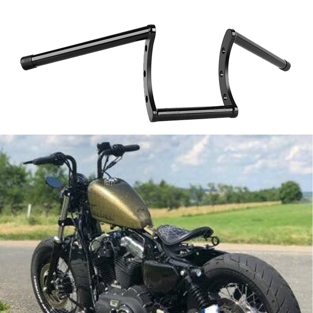 22mm 7/8" Black Motorcycle Z Bars Handlebars Drag Bar For Harley Bobber ...