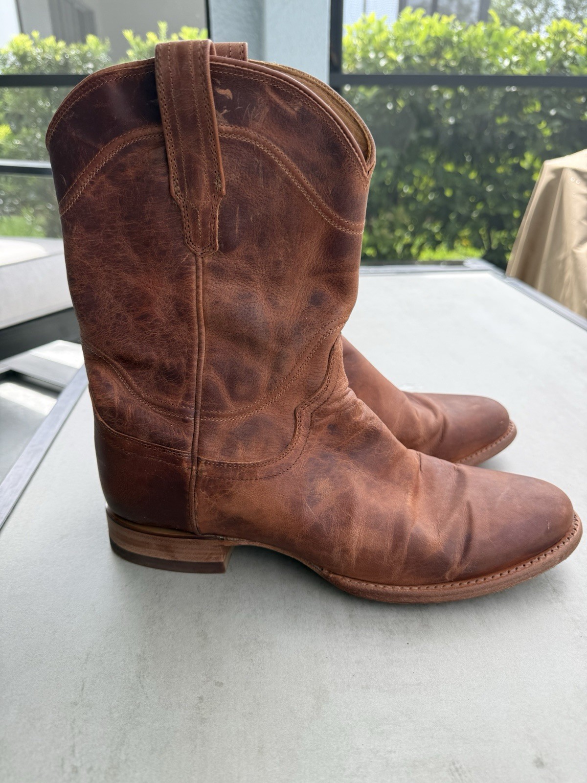 Tecovas the Earl Scotch Goat Roper Boots Size 11 D - Gem