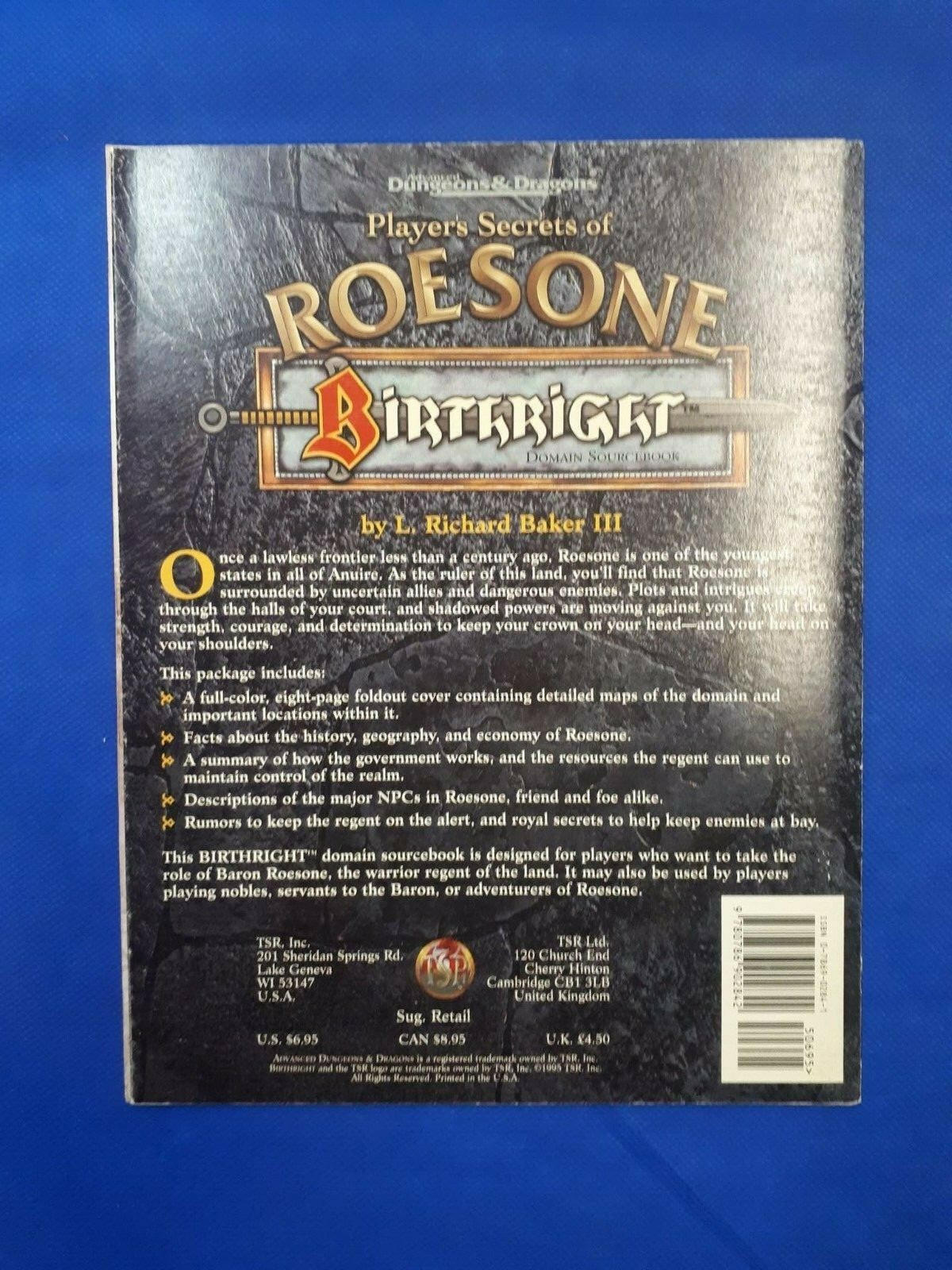 Advanced Dungeons and Dragons: Birthright Player's Secrets of Roesone ...