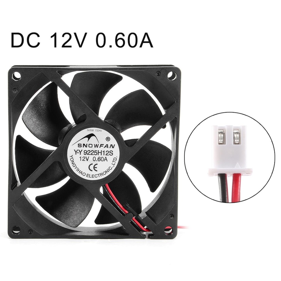 92mm x 92mm x 25mm 12V DC Cooling Fan Long Life HY Bearing Computer ...
