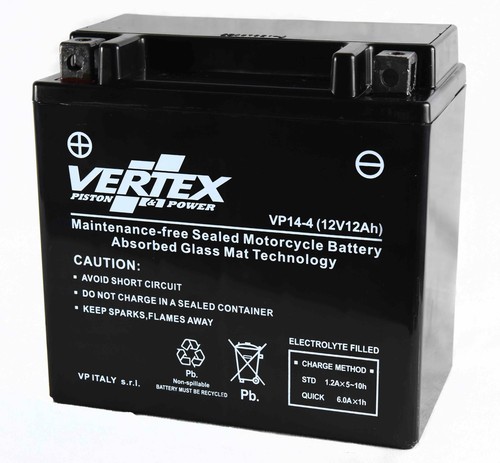 Vertex Battery VP14-4 Replaces YTX14-BS, CTX14-BS, LTX14-BS | eBay