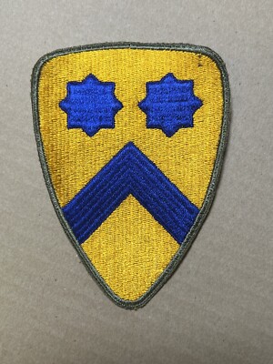 Vintage US Army 2nd Cavalry Division WWII Shoulder Patch Green Back Cut ...