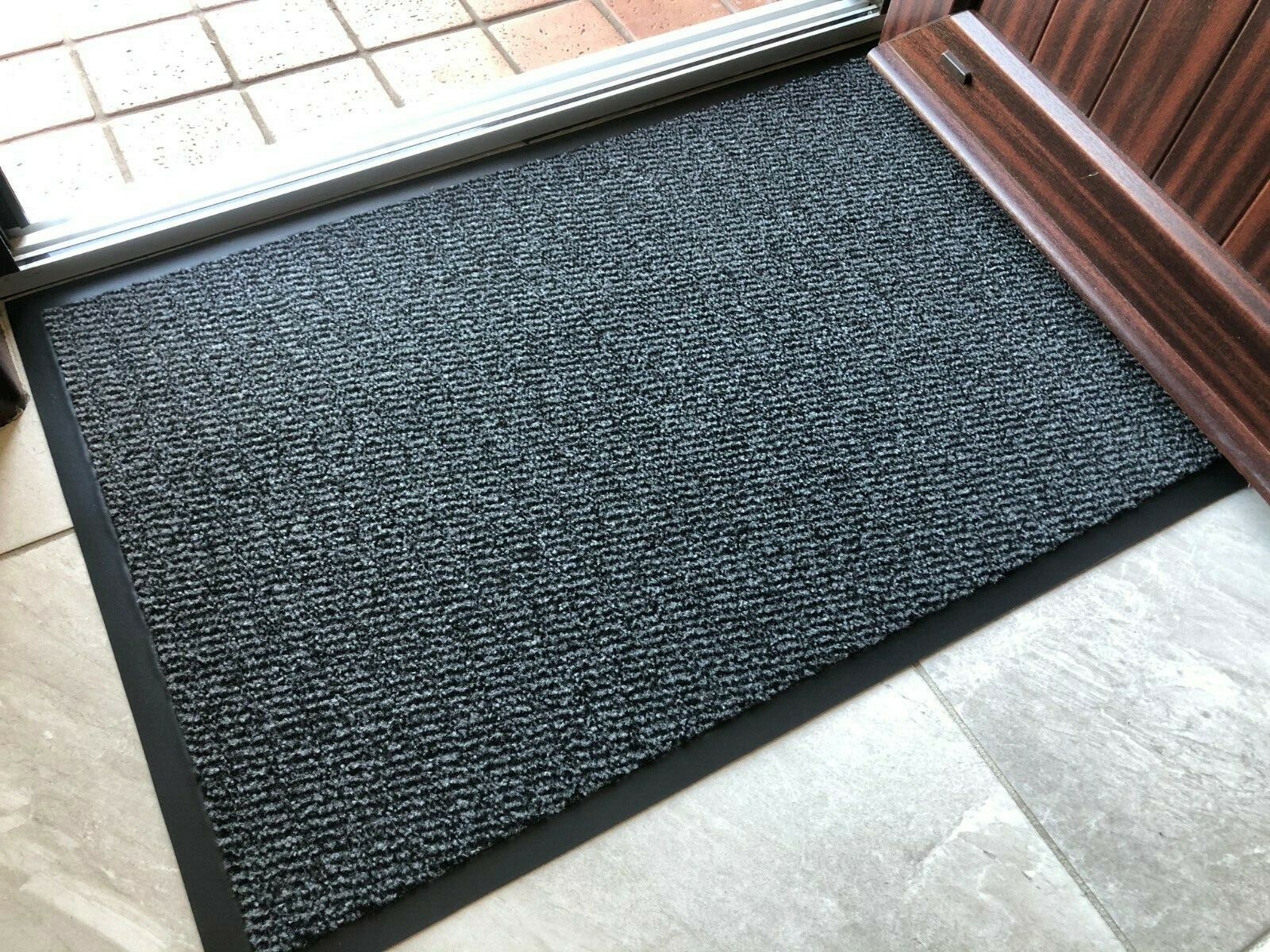 Grey Doormat 60x90 Barrier Mat Heavy Duty Non Slip Washable Entrance ...