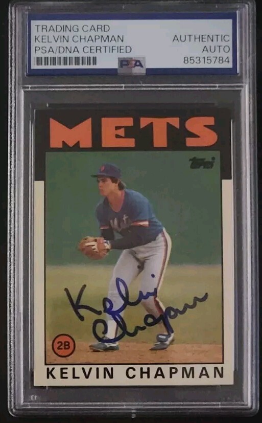 Kelvin Chapman Autographed 1986 TOPPS TIFFANY CARD PSA COA SLABBED NEW ...