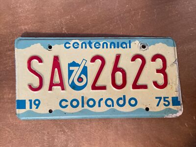 1975 Colorado License Plate Centennial # SA-2623 | eBay