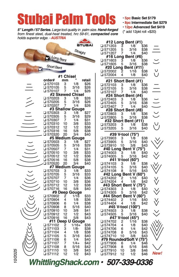 #7-16mm STUBAI / Austria PALM TOOL wood carving whittling gouge knife - NEW | eBay