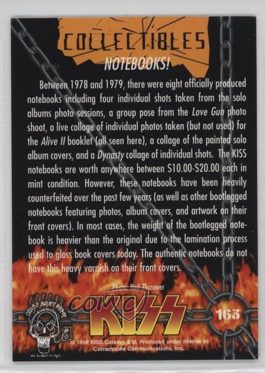 1998 Cornerstone KISS Series 2 Collectibles Blue Notebooks! #163 s5q | eBay