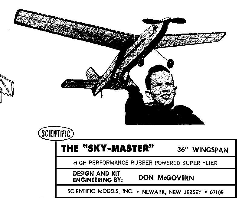 Scientific Model Airplane Plans (FF): Sky-Master 36" Wingspan Rubber ...