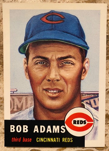 Topps Archives Bob Adams 1953 Baseball Card Cincinnati Reds Third Base ...