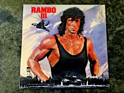 RAMBO III ORIGINAL 1988 SOUNDTRACK VINYL LP JERRY GOLDSMITH RARE PROMO ...