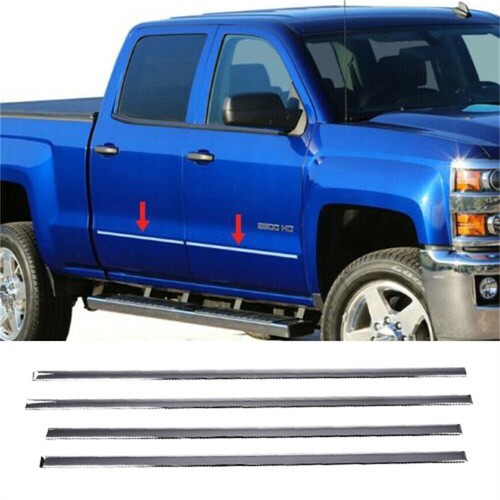 For Silverado/Sierra 2014-2018 Crew Cab Body Side Molding Trims Set ...