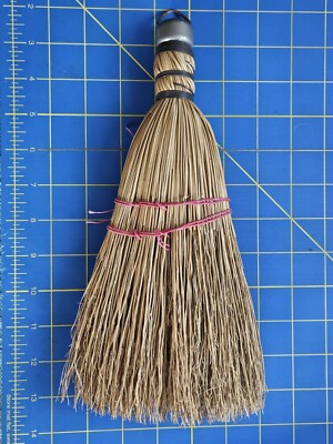 Vintage 11" Whisk Hand Broom Wire Wrapped Corn Straw Rustic Primitive ...
