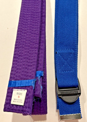 2 Martial Arts Belts Double Wrap Color Belt Tae Kwon Do Karate Hapkido ...