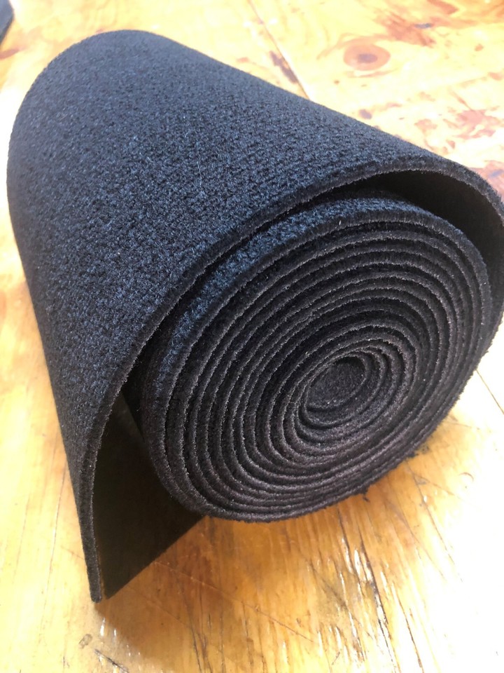 BLACK Ribbed Bunk Carpet / Marine Boat Trailer Runners / Outdoor - 18 ...