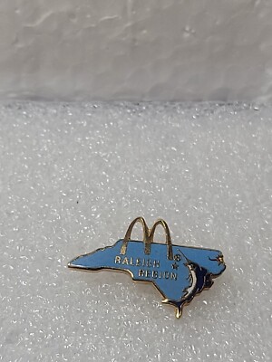 Vtg McDonalds Raleigh Region Enamel Lapel Pin Gold Toned Back Marlin ...