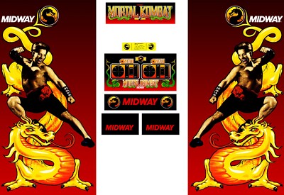 MK1 Mortal Kombat Arcade Side Art Full Set 8pc Artwork Textured CPO ...
