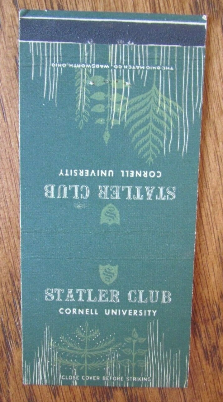 CORNELL UNIVERSITY (STATLER CLUB) (ITHACA, NEW YORK) MATCHBOOK ...