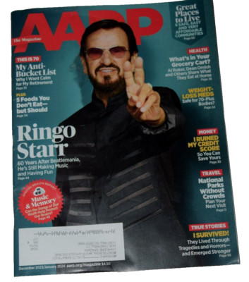 AARP MAGAZINE, "RINGO STARR - 60 Years After ..." Dec/Jan 2023-24, 80 ...