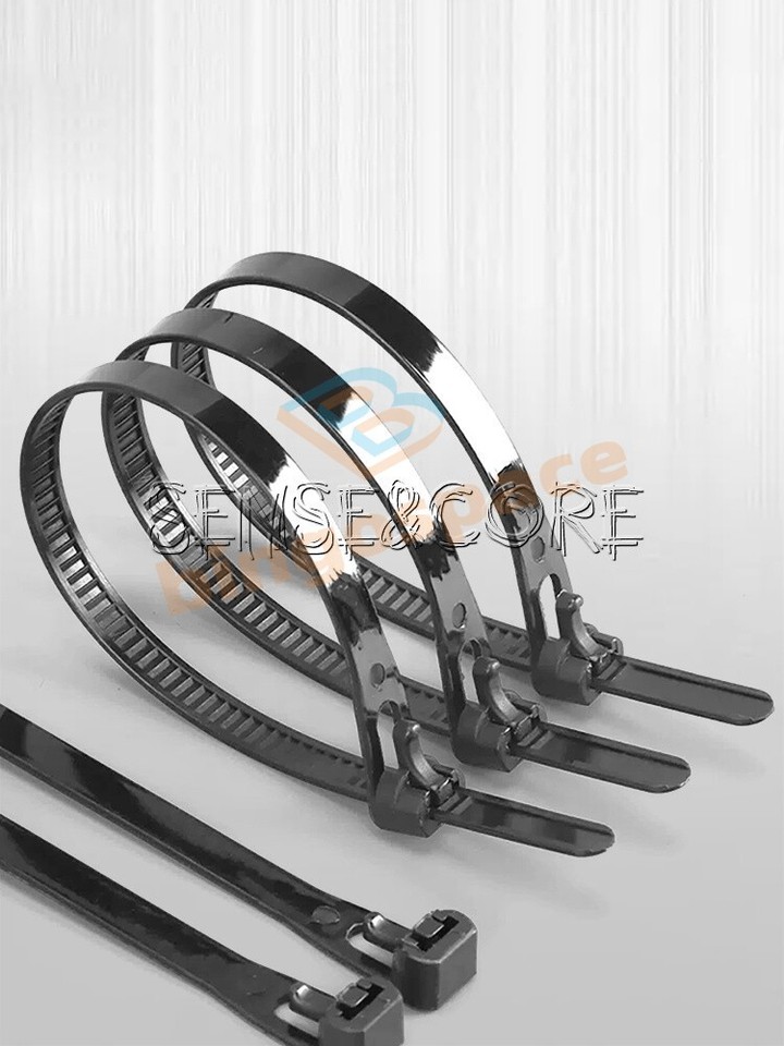 100PCS Cable Zip Ties Detachable Nylon Strap Reusable Plastic Self-Locking Tape | eBay