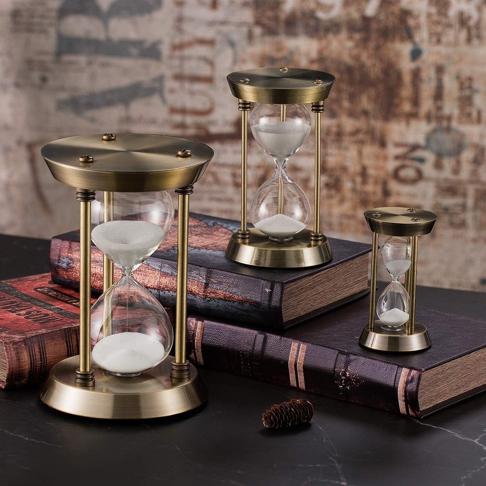 Sand Timer 5 Minute Hourglass, Small Sand Clock, Antique Brass Sand ...