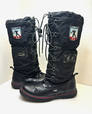 Pajar Canada Grip Women’s Winter Tall Boots Black Lace Lined Waterproof ...