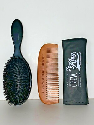 American Crew Official Men's Hair Brush, Black Color 8' + Elvis Comb | eBay