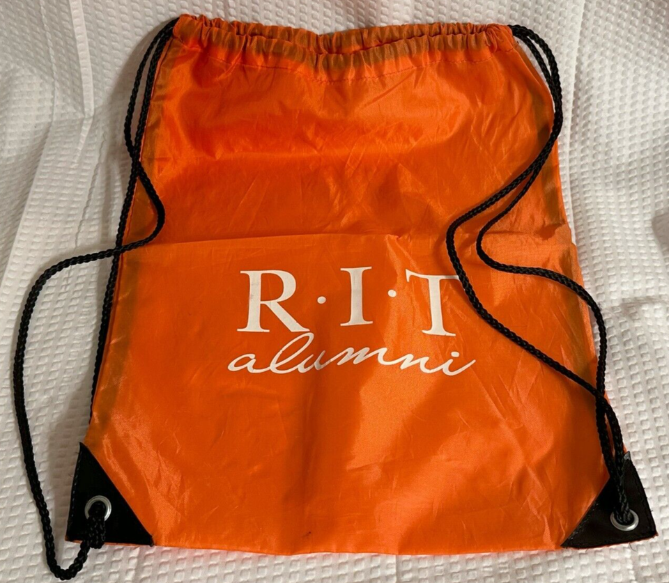 Rochester Institute of Technology RIT Drawstring Bag Backpack Orange ...