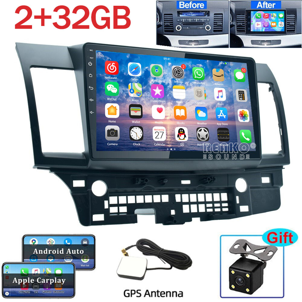 Carplay For Mitsubishi Lancer 2007-2012 10.1" Android 12.0 Car Stereo ...