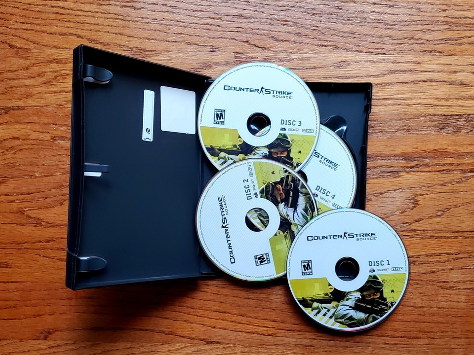 VINTAGE GAME Counter Strike: Source PC CD-ROM Game, 2005 4 Disc Set ...