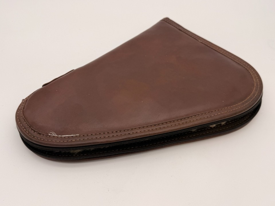 Leather 38x Pistol Zipper case with fleece lining | eBay
