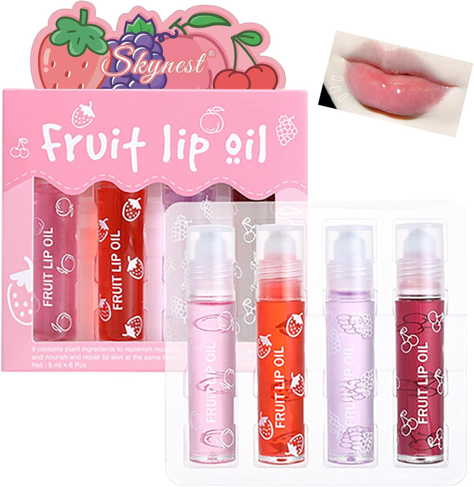 Fruity Lip Gloss Set for Girls - 4 Pcs with Case, Perfect Party Gift ...
