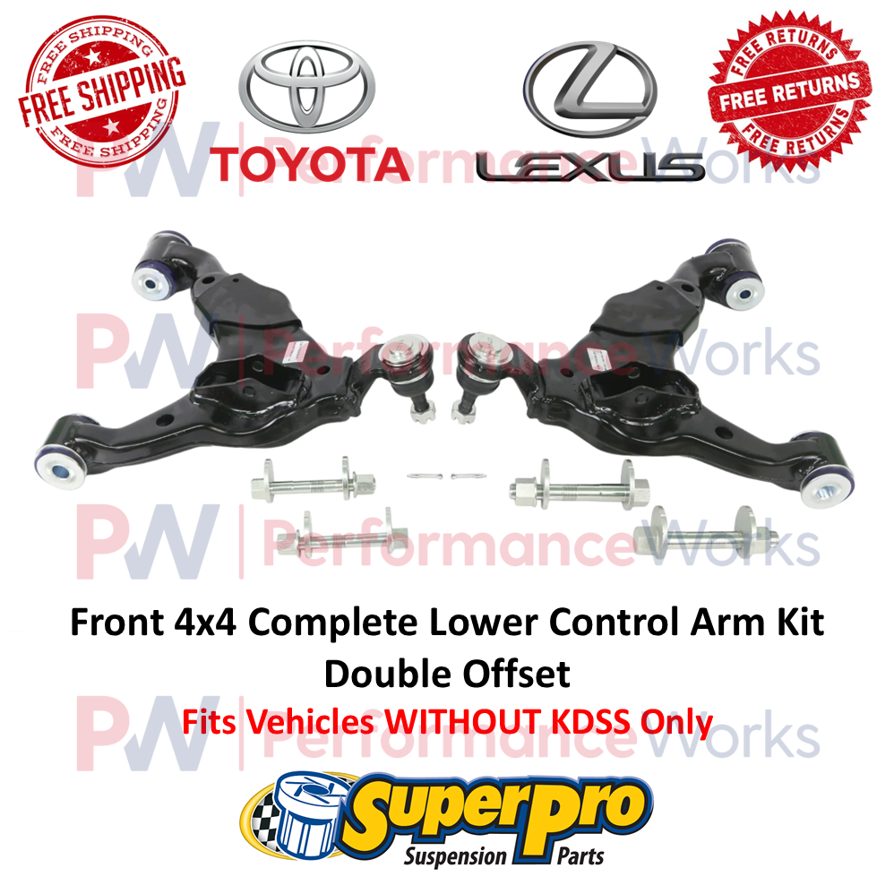 Superpro Front 4x4 Complete Low Control Arm Kit Double Offset For Lexus ...