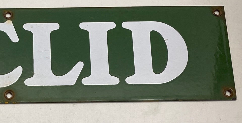 Vintage Original Porcelain EUCLID DUMP TRUCK EMBLEM Sign. 4.5” X 19” | eBay