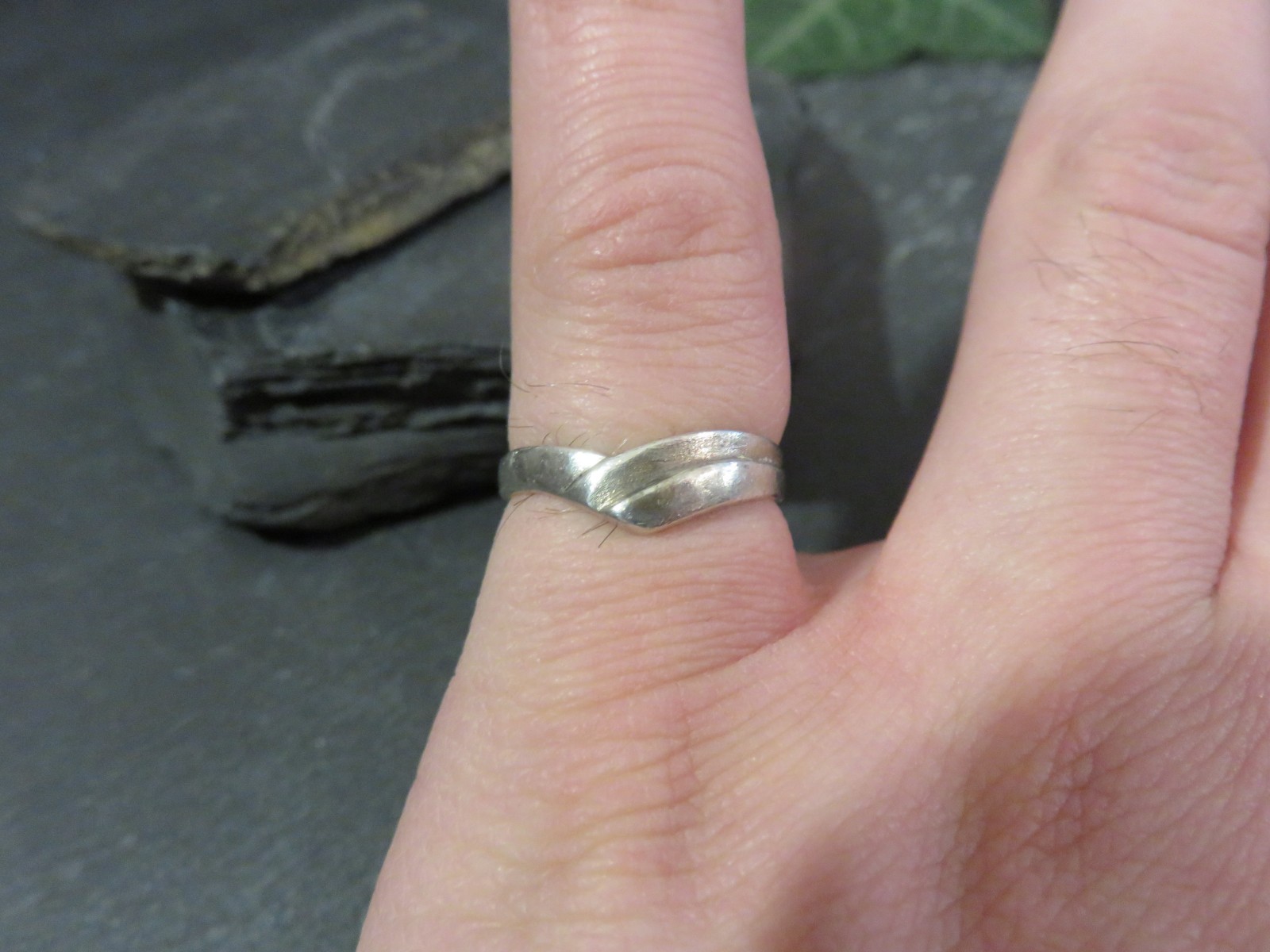 Schöner 925 Silber Ring Geschwungen Rillen Struktur Unisex Männer ...