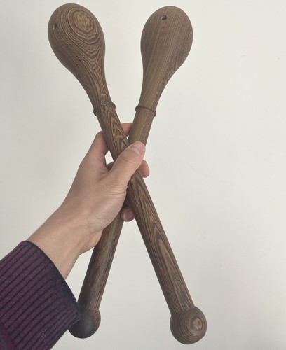 Pair Wenge Wood Mugdar Indian Club Dumbbells Exercise Tool | eBay