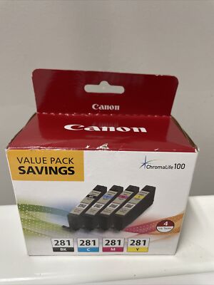 Canon 281 Pixma Ink Cartridges Combo Pack Black Magenta Yellow Cyan ...