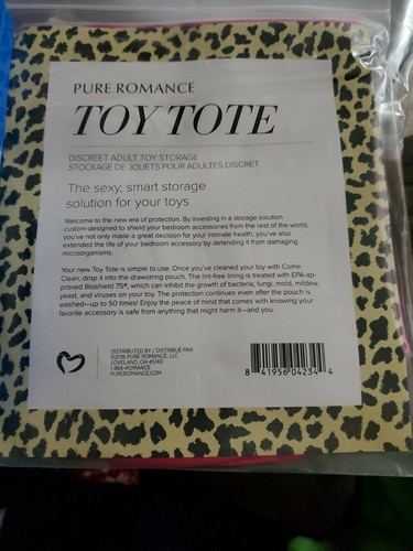 Pure Romance TOY TOTE Discreet Antibacterial Storage Bag NEW Pink | eBay