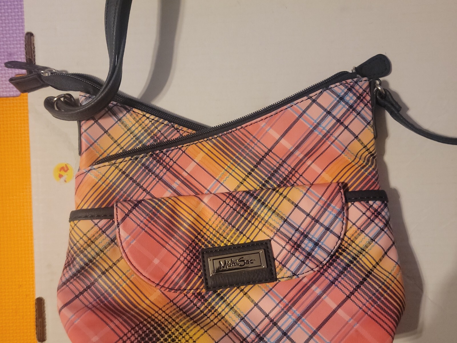 MultiSac Shoulder Bag/Crossbody Purse Pink Yellow Blue Multicolors | eBay