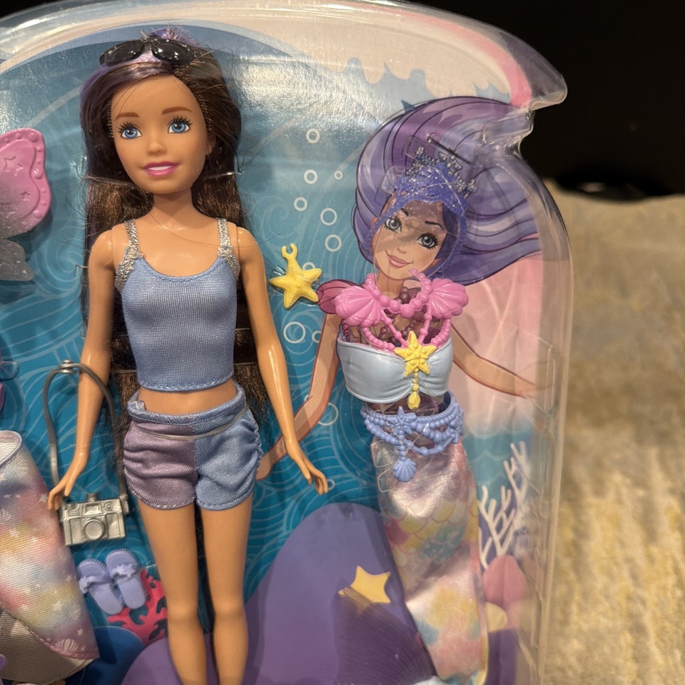 Barbie Skipper Mermaid Power Doll Brown Hair Purple Streaks ...