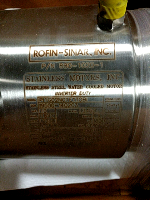 Rofin-Sinar 10HP AC Motor Stainless Steel 3450rpm 184C Frame 23 - New ...