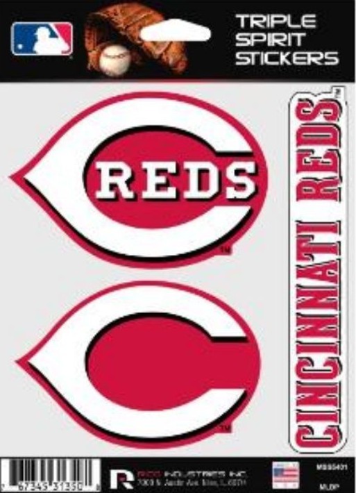 Cincinnati Reds Die Cut Decals 3 Pack Car Window, Laptop, Tumbler MLB ...