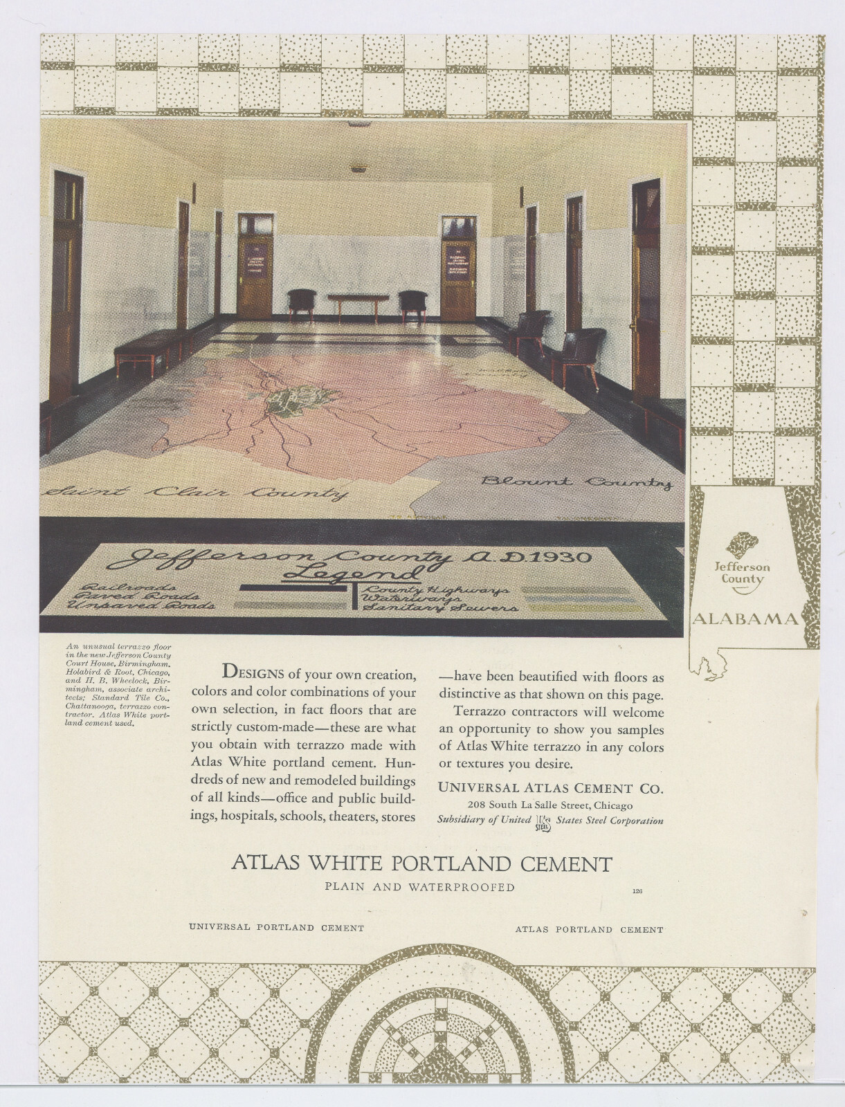 1930 Atlas Cement Advertisement: Jefferson County Courthouse Birmingham ...