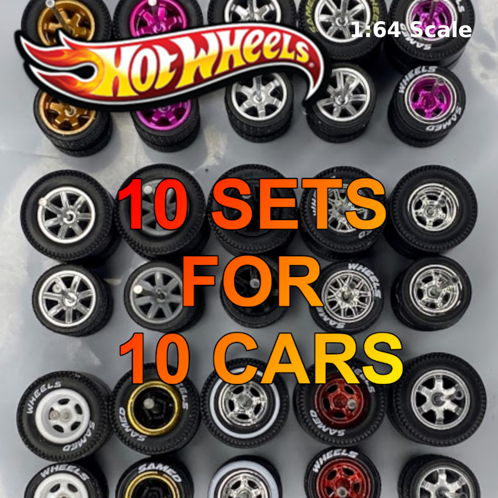 Hot Wheels 10 RANDOM Gasser/Muscle Slicks Real Riders Tires Set Lot - 1 ...