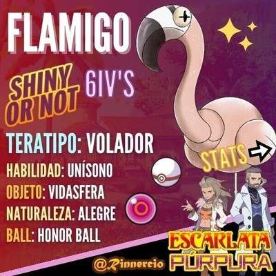 Flamigo "Shiny or not" 6 IVs Pokemon Scarlet and Purple 🍇🍊 | eBay
