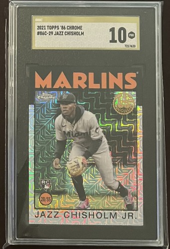 2021 TOPPS CHROME JAZZ CHISHOLM MOJO REFRACTOR ROOKIE SGC 10 GOLD LABEL ...