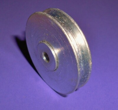 ONE each 2" Outside Dia. STEEL SHEAVE PULLEY w/Center Hub Bearing 1/4 ...