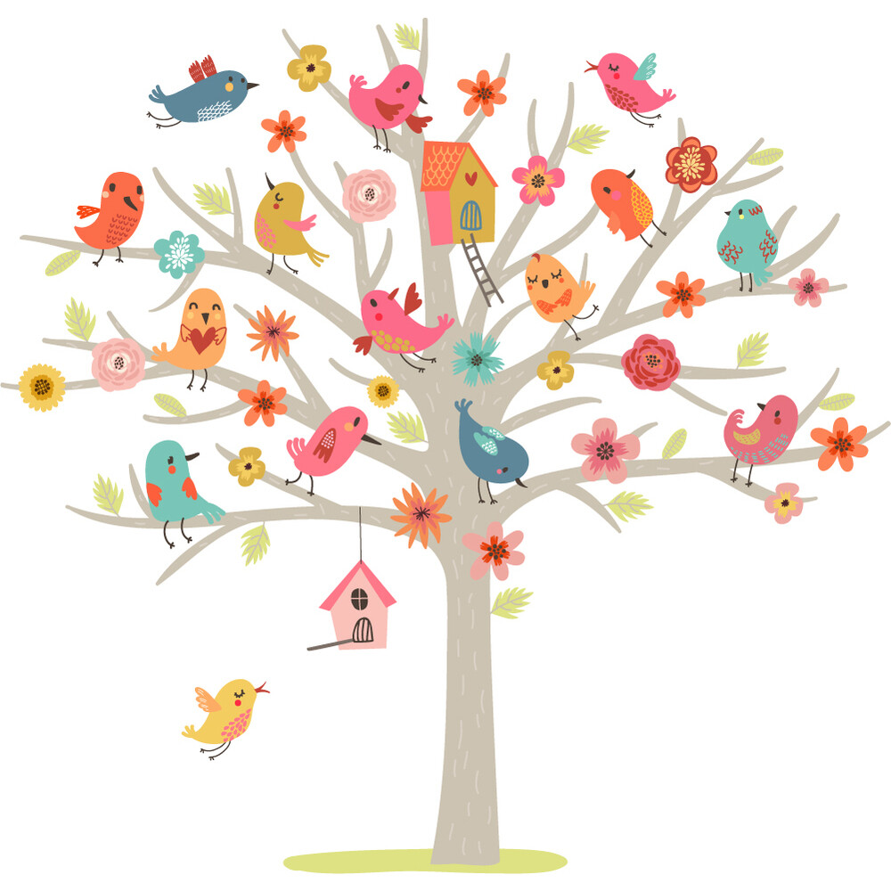 Cute Tree With Birds