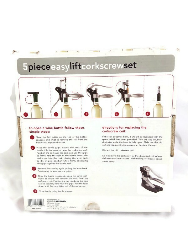 Bed Bath & Beyond 5 Piece Easy Lift Corkscrew Set | eBay
